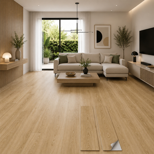 Arquiservi®【Suelo Vinílico Autoadhesivo PVC Roble Dorado 0,28m² 2 Lamas ...