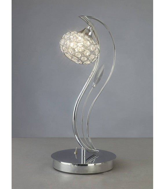 Lampe de Table Leimo 1 Ampoule chrome poli/cristal | Leroy Merlin