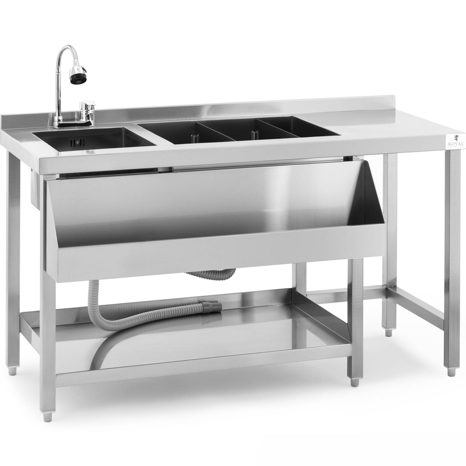 Station cocktail - Royal Catering - Acier inoxydable - Compartiment à glace isolé - Argent ...