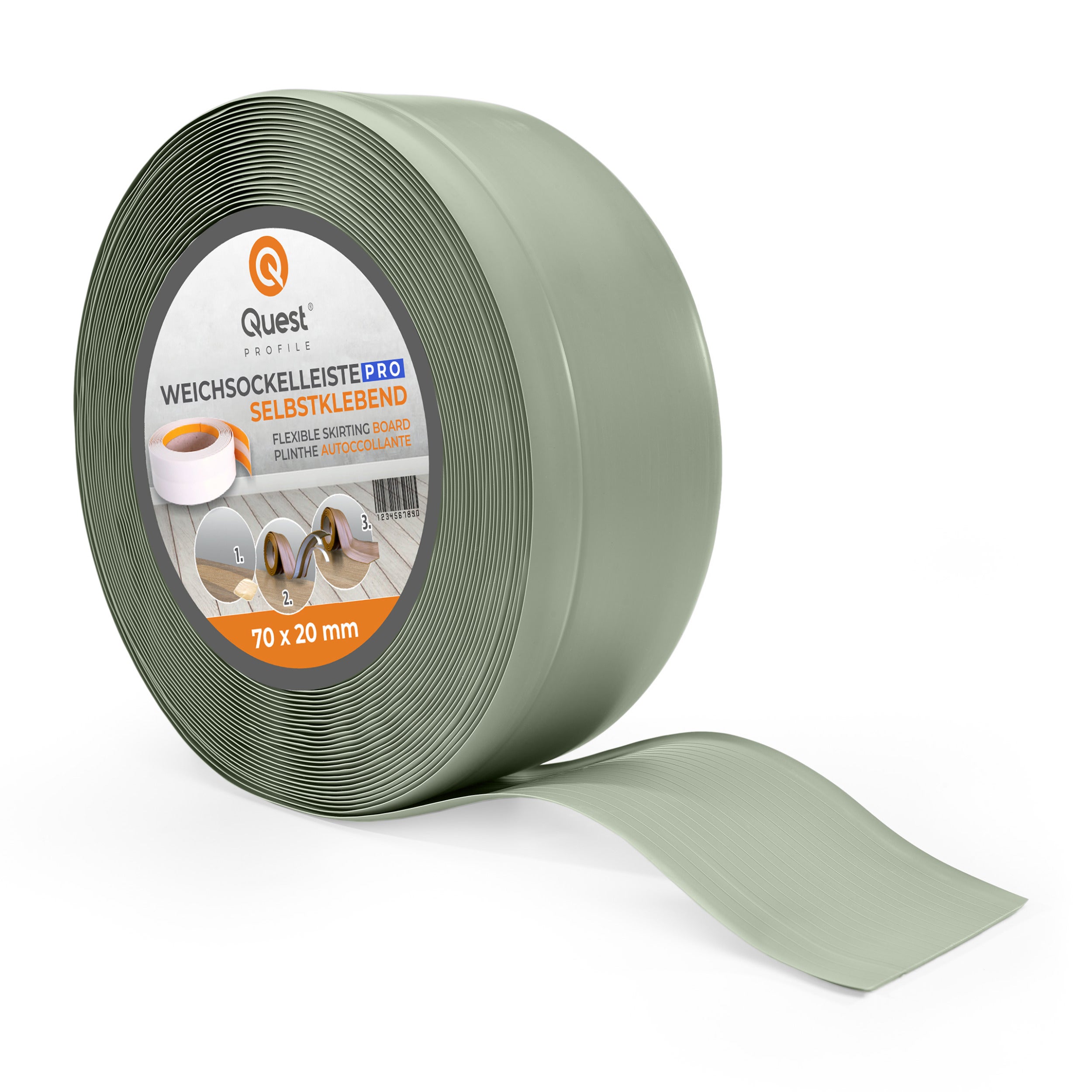 QUEST Plinthe en PVC Flexible 70x20mm, 5m, Plinthe Souple et Élastique ...