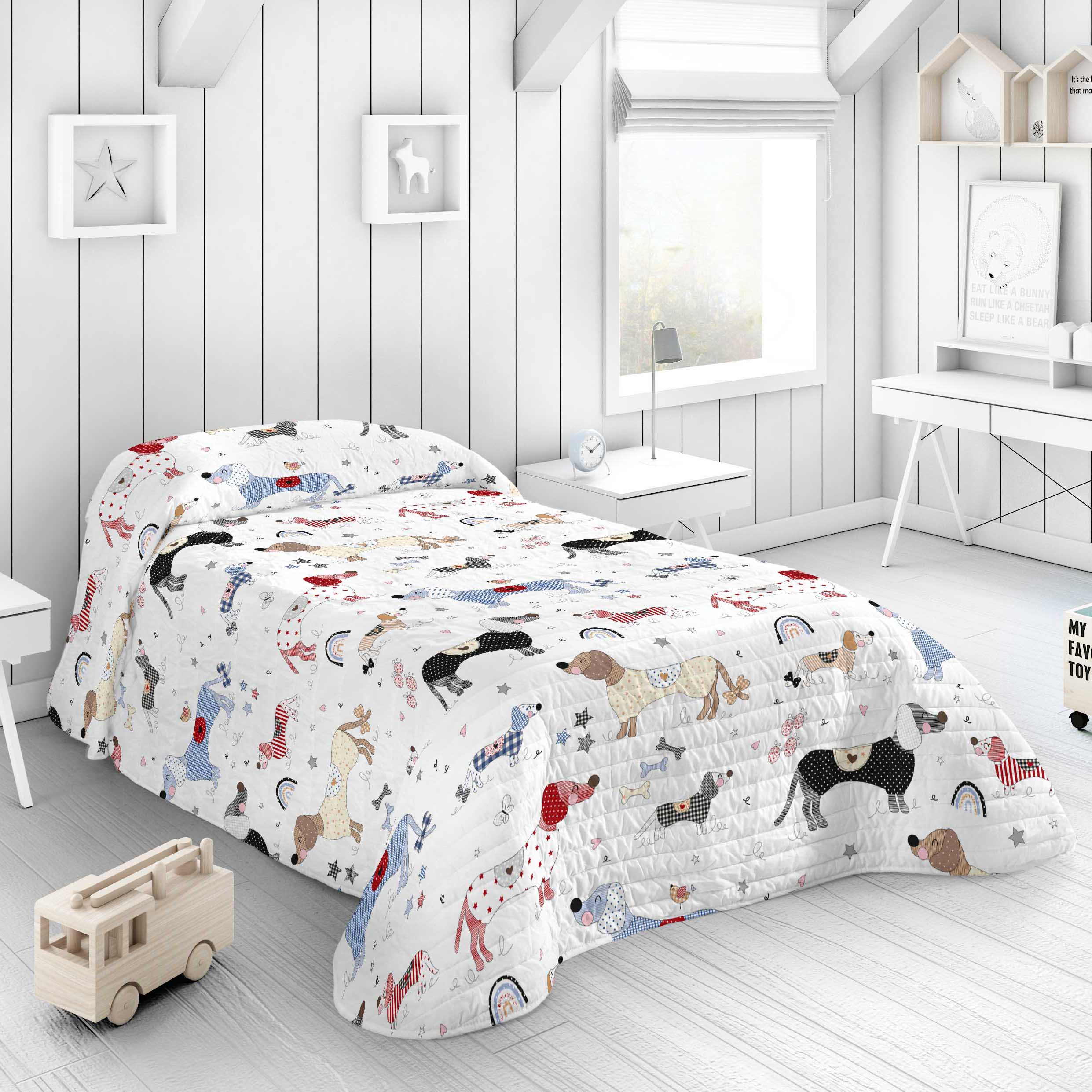 Cool Kids - Couvre-lit Bouti Réversible Imprimé - Enfant - Coton - Grammage 70 grammes avec ...