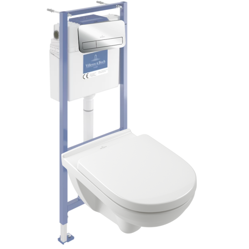 Pack WC sans bride VILLEROY ET BOCH O novo avec abattant frein de chute ...
