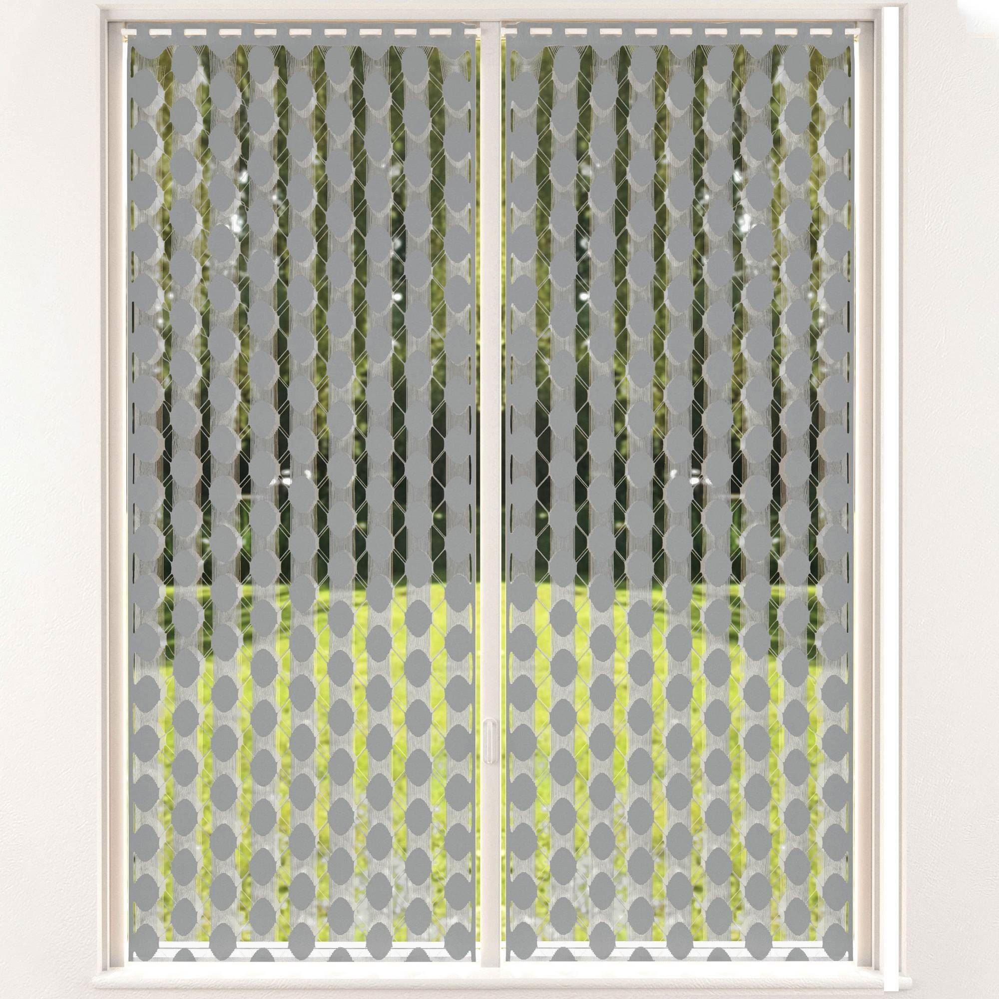 Voilage droit FLOCON 60x120 gris en polyester | Leroy Merlin