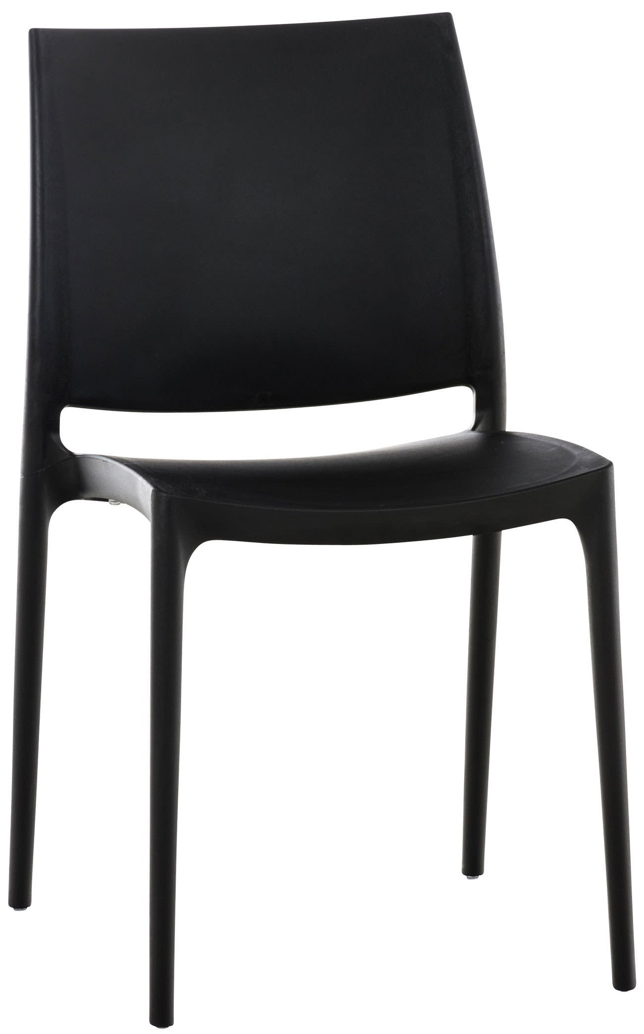 Chaise de jardin en plastique noir design simple empilable 10_0000013 ...