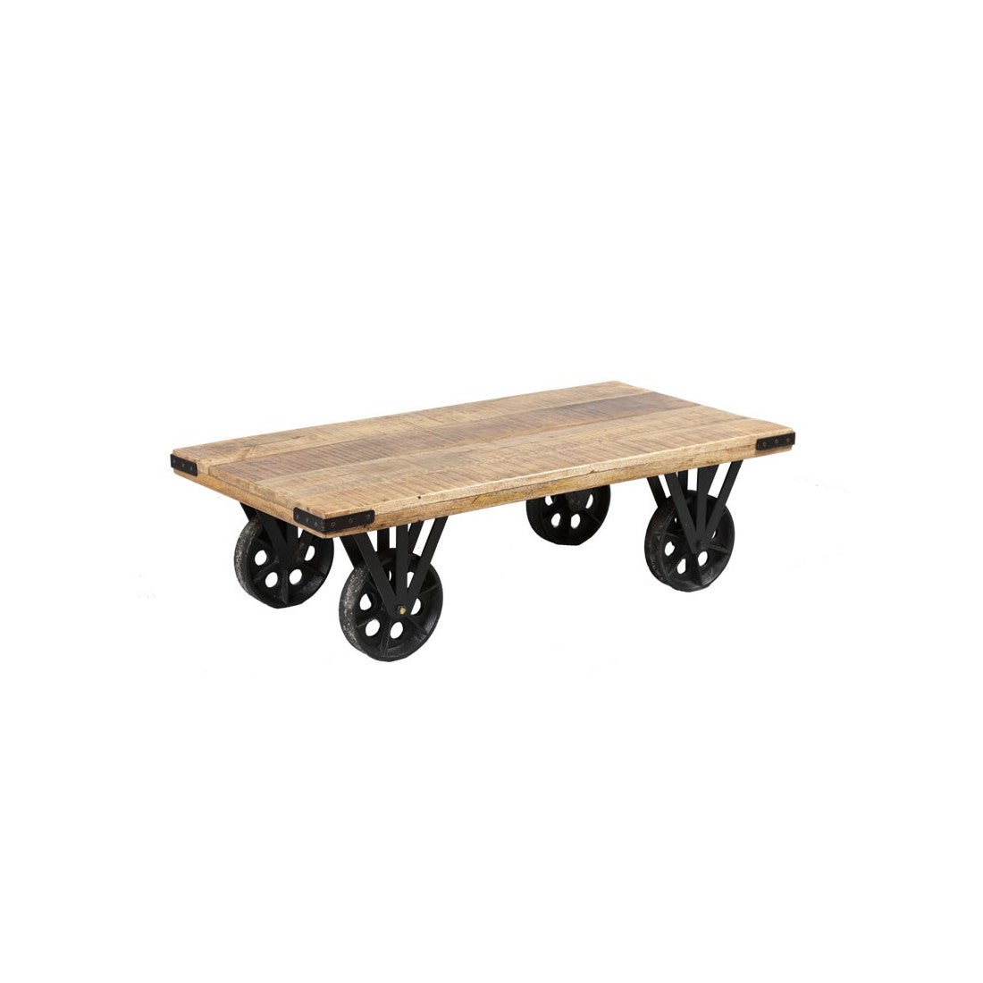 Table basse sur roues bois et acier - AGLAE | Leroy Merlin