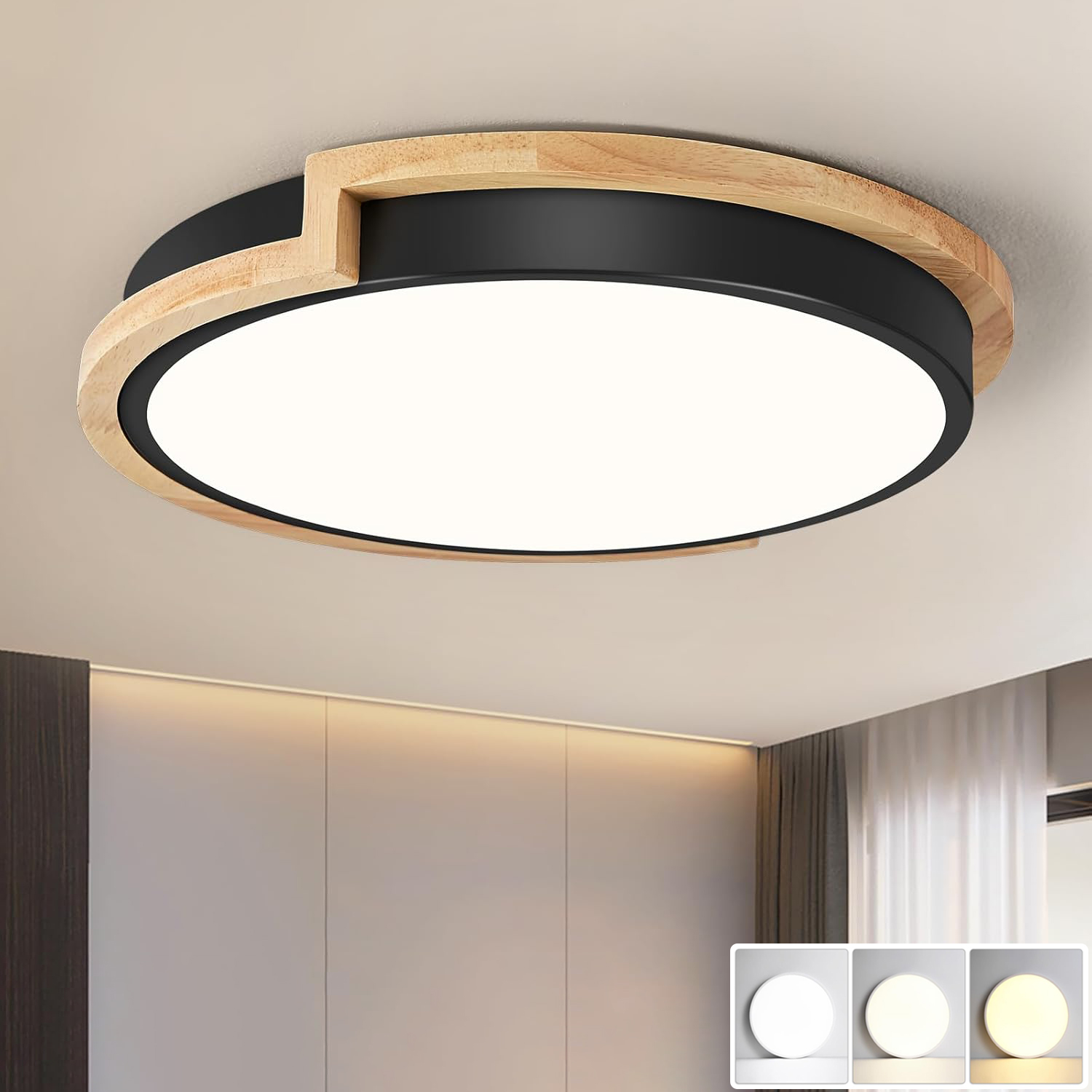 Lámpara de techo LED de 30 cm, lámpara de techo moderna empotrada, luz ...