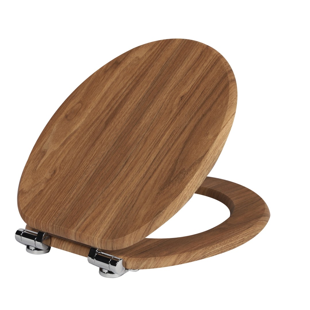 Abattant WC ovale HOMSEAT en MDF à fermeture ralentie, effet bois ...