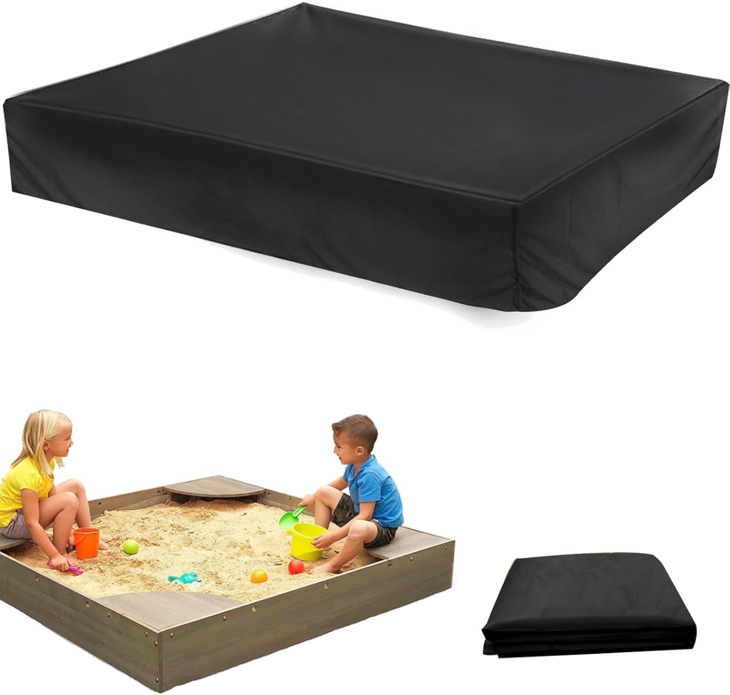 Housse de protection imperméable pour bac à sable - 120x120x20Cm ...