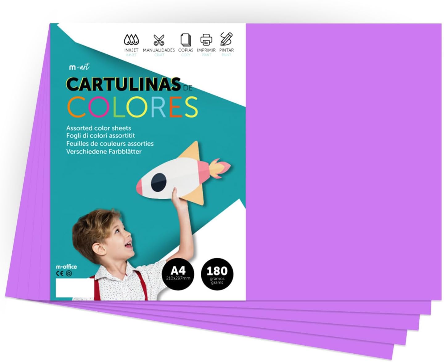 Cartulina de Colores, Cartulina A4 Colores Intensos, Hojas de ...