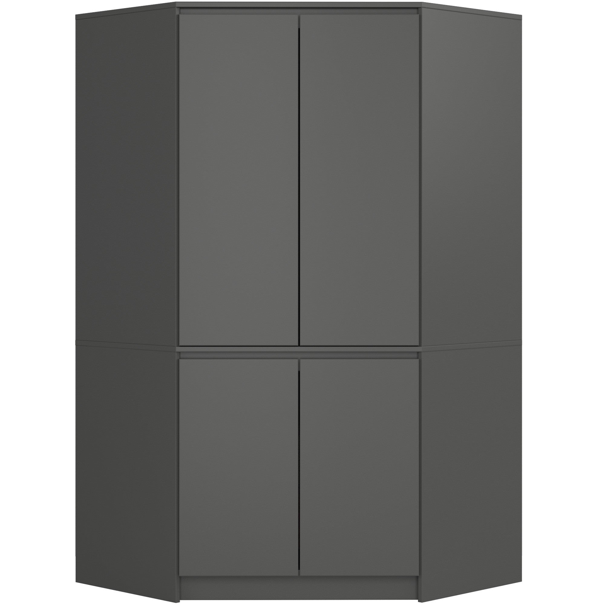 Armoire d'angle : 4 portes, 6 étagères, gris graphite, largeur : 100 cm ...