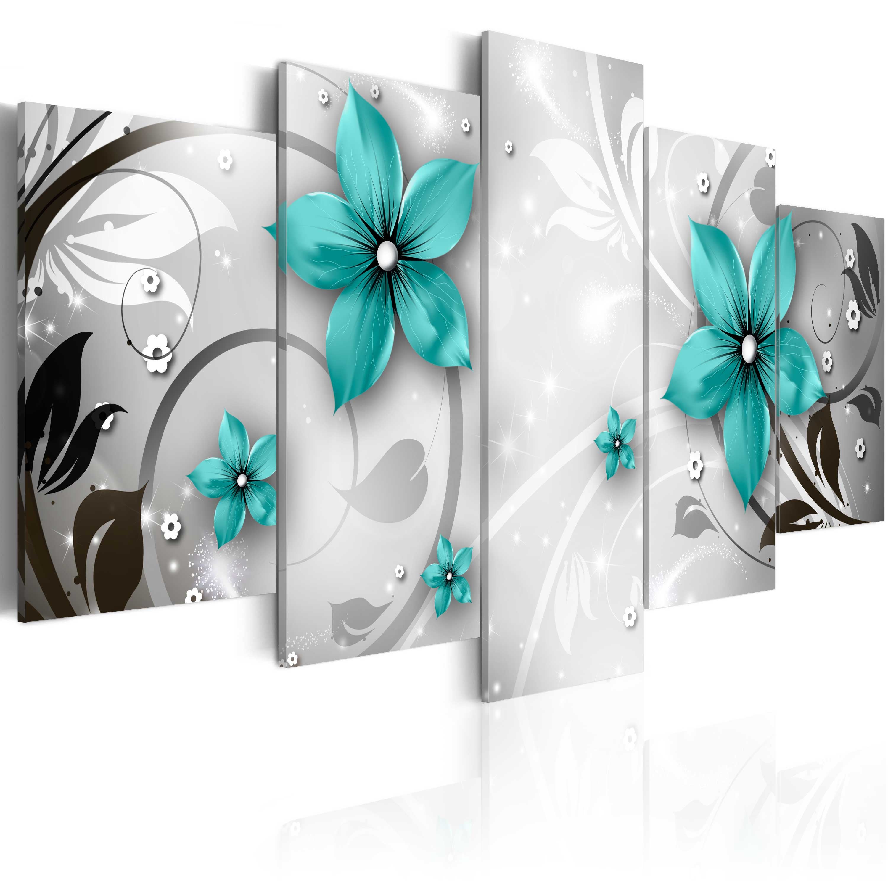 Tableau Frivolous turquoise - L 100 x H 50 cm | Leroy Merlin