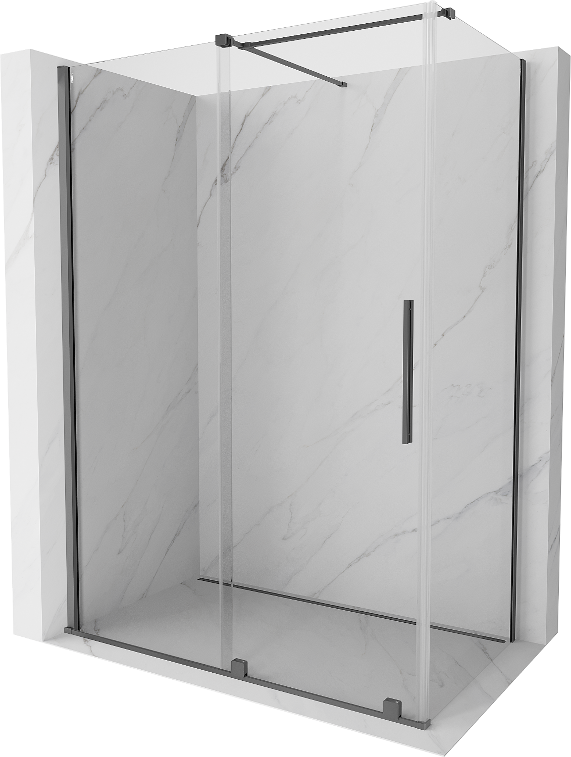 Mexen Velar cabina de ducha corredera 150 x 80 cm, transparente, metal ...