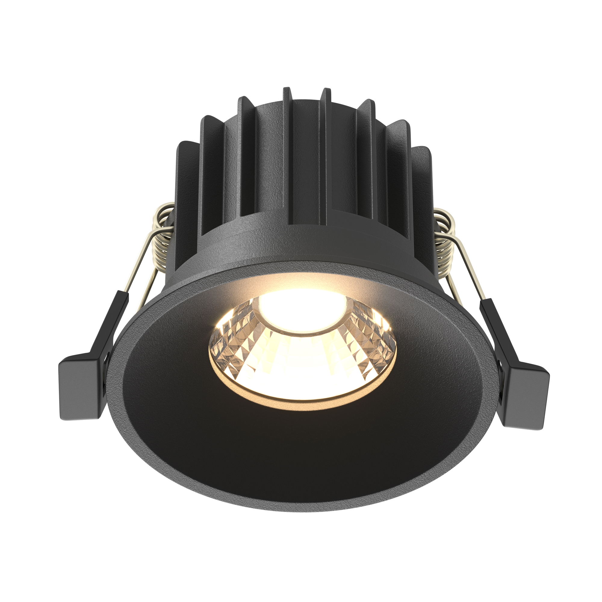 Downlight rond en aluminium noir IP 20 AC 220-240 pour intérieurs ...