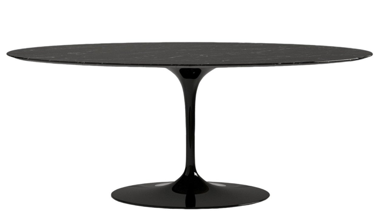 Table tulipe ovale plateau en marbre - Collection-Plateau Marbre noir ...