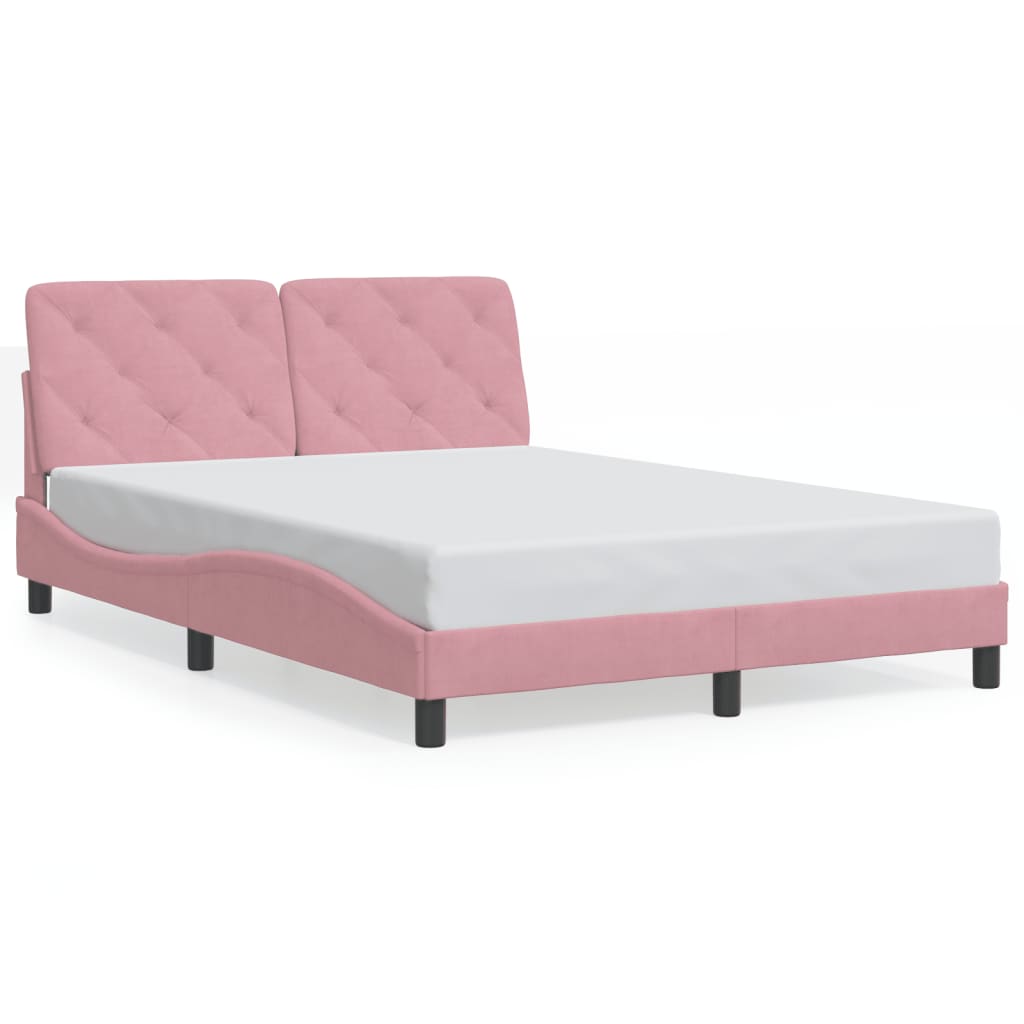 Lit double | Lit adulte | Cadre de lit avec tête de lit Rose 140x190 cm ...