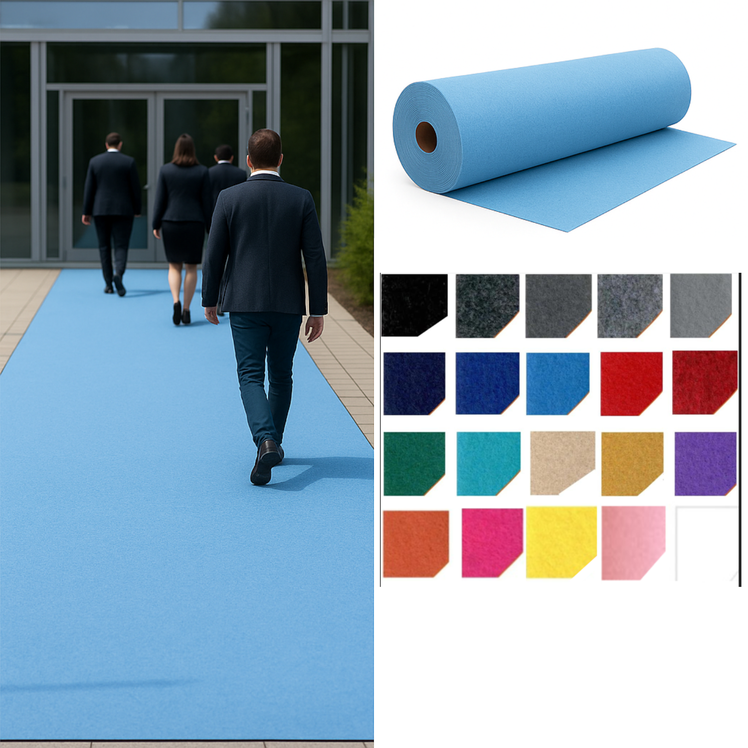 SERDECO | Rollo Moqueta Ferial | Azul Cielo | 1 m de (ancho) x 15 m ...