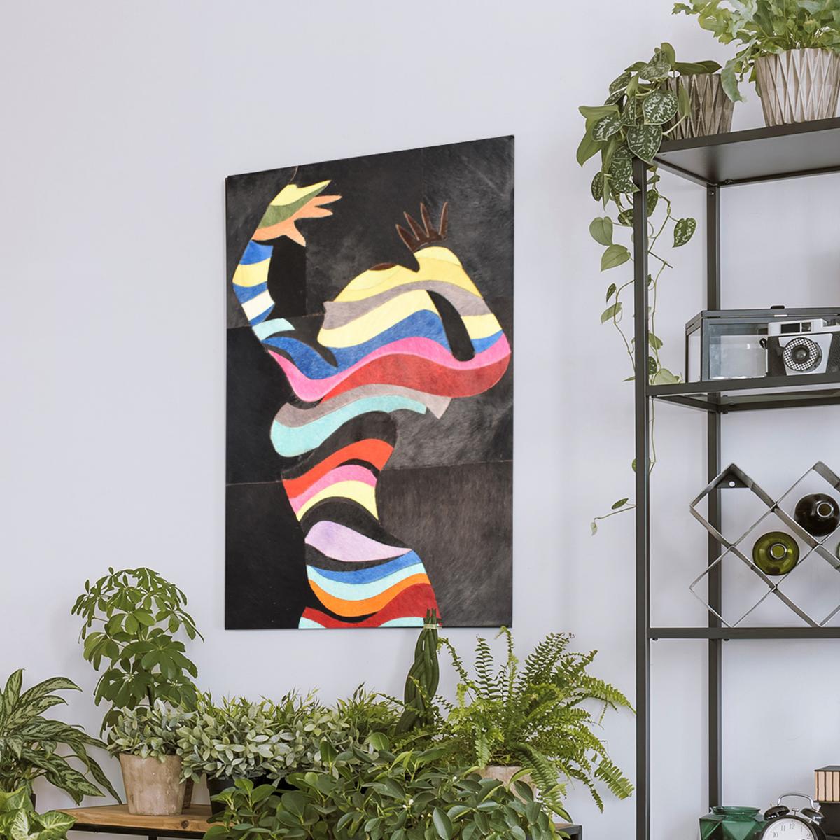 Tableau Fait main FUN Multicolore 51x76 en peau de bête | Leroy Merlin