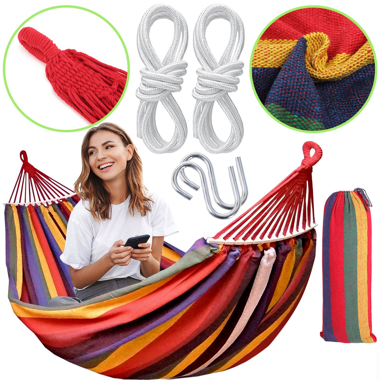 HAMAC 400257A 2-PERSON RED | Leroy Merlin