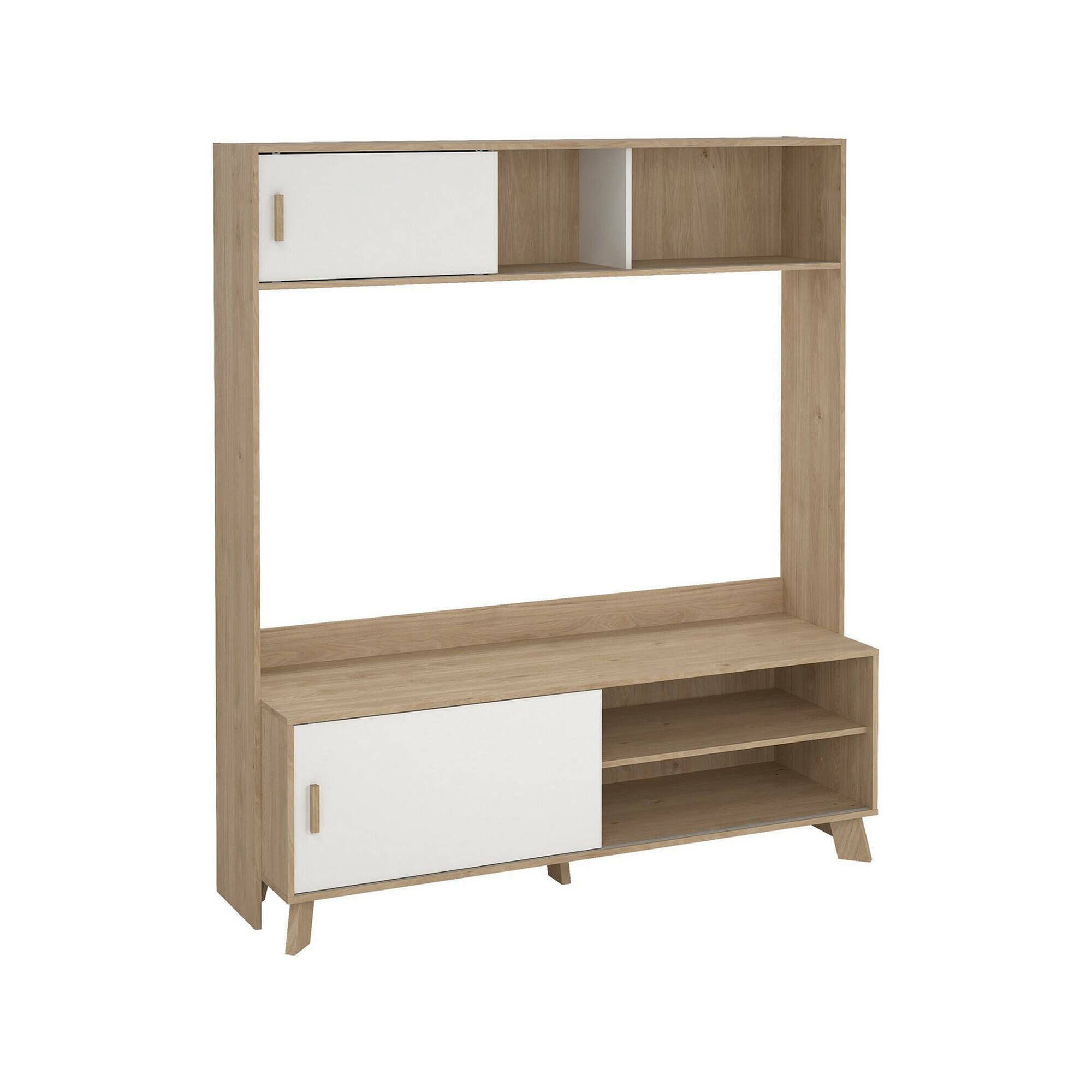 Mueble de televisión Nicosia, Aparador de salón, Mueble bajo para TV, Base de pared equipada ...