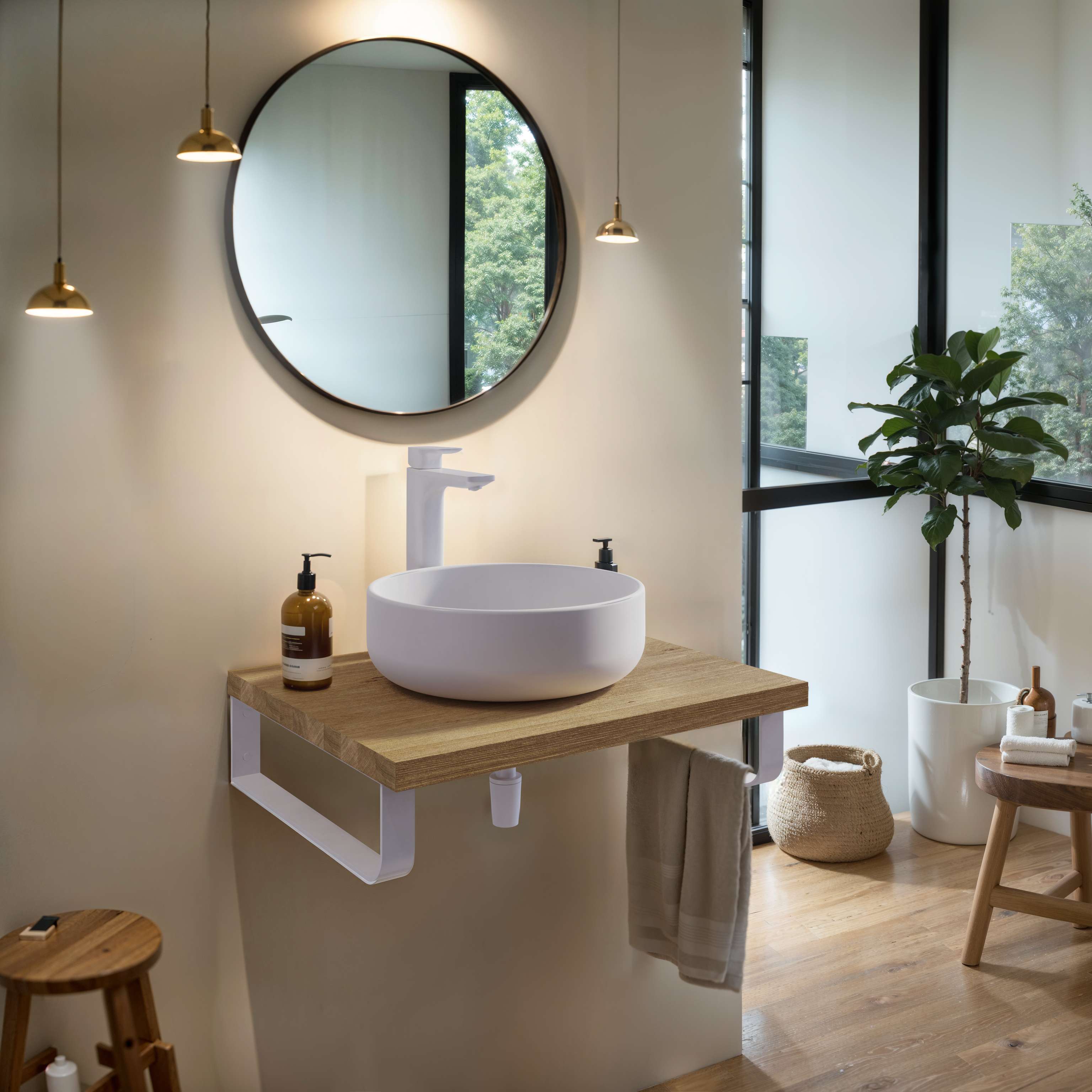 Encimera lavabo 61x49x3 cm T-BATH hidrófuga chapa roble natural con ...