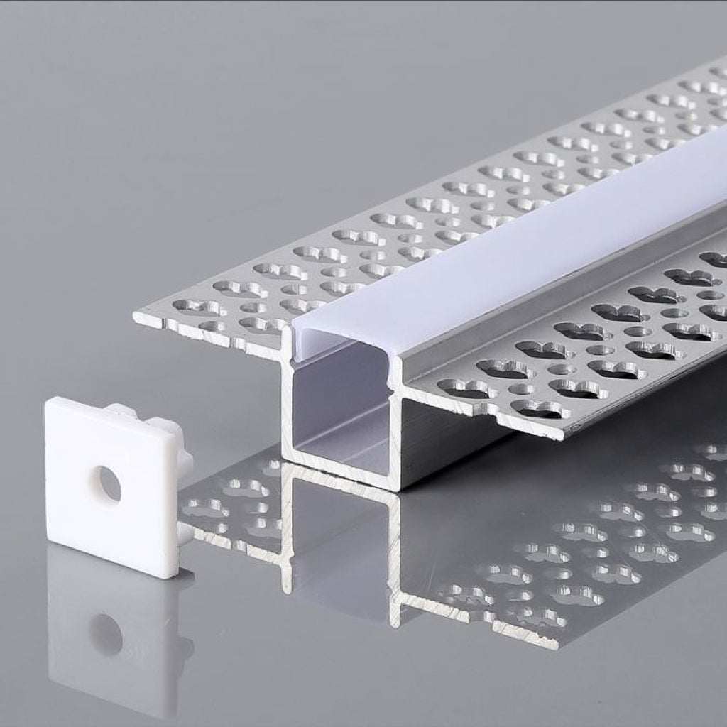 Perfil de aluminio plateado para tira LED empotrada (l mà¡x: 12,4mm ...