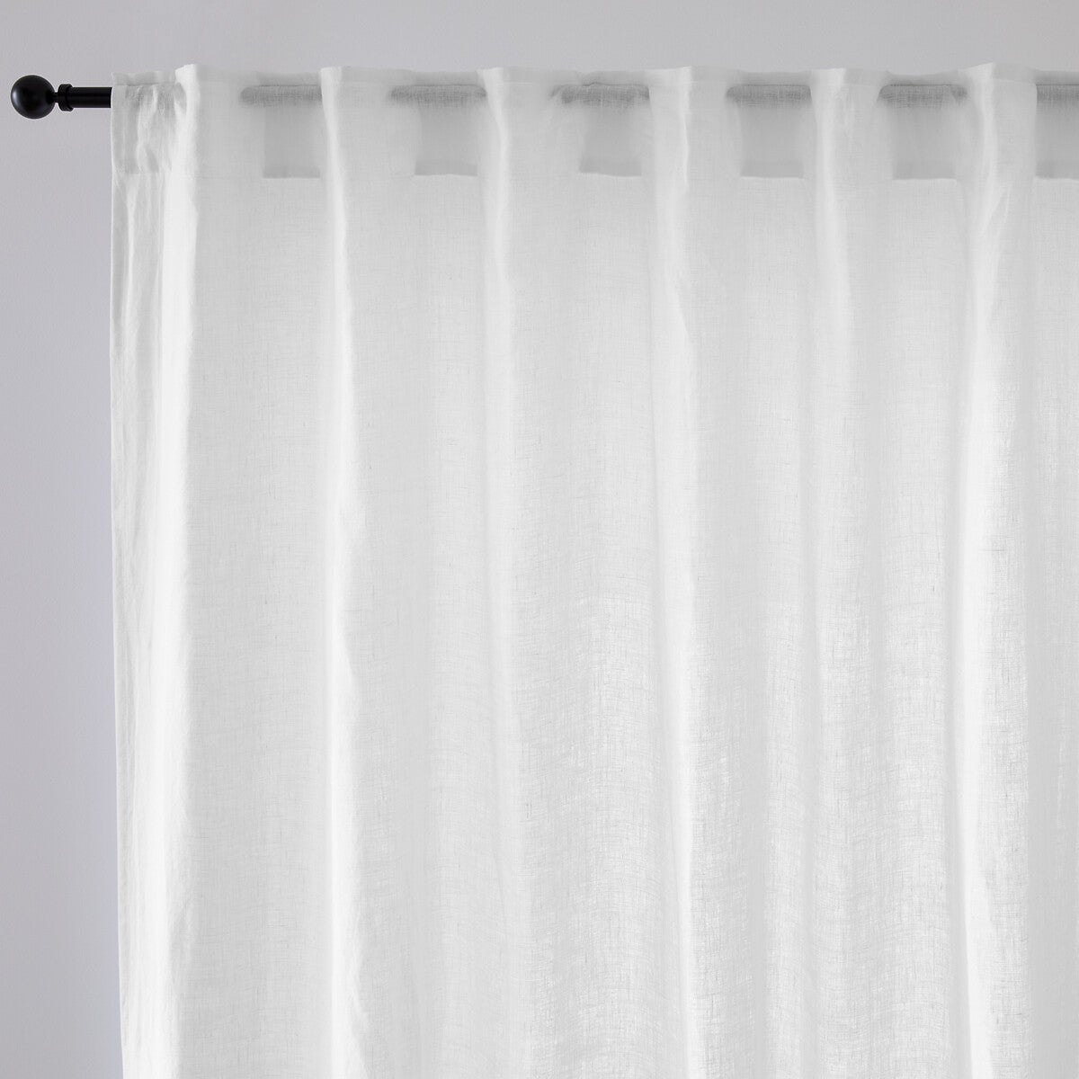 Rideau lin lavé grande largeur patte cachée Onega - Blanc - 260 x 270 ...