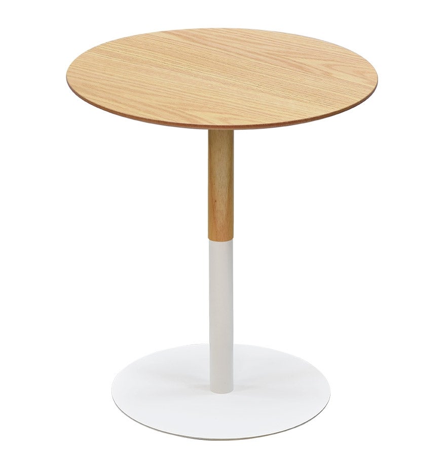 Table d'appoint ronde 'DILA H45' en bois finition naturelle et métal ...