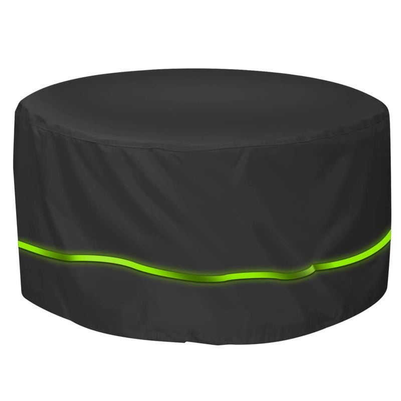 Housse de table ronde de jardin à rayures réfléchissantes, imperméable ...