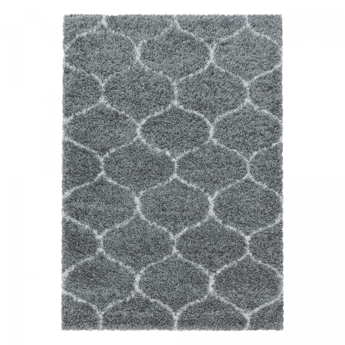Tapis shaggy 280x370 rectangle tissé gris et crème motif scandinave SCANDINAV A | Leroy Merlin
