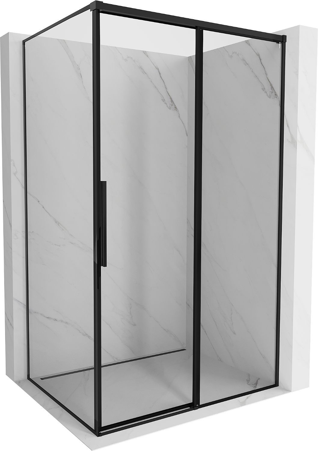 Mexen Rox cabina de ducha deslizante derecha 140 x 100 cm, marco negro, negro - 8C2-140-100-70 ...