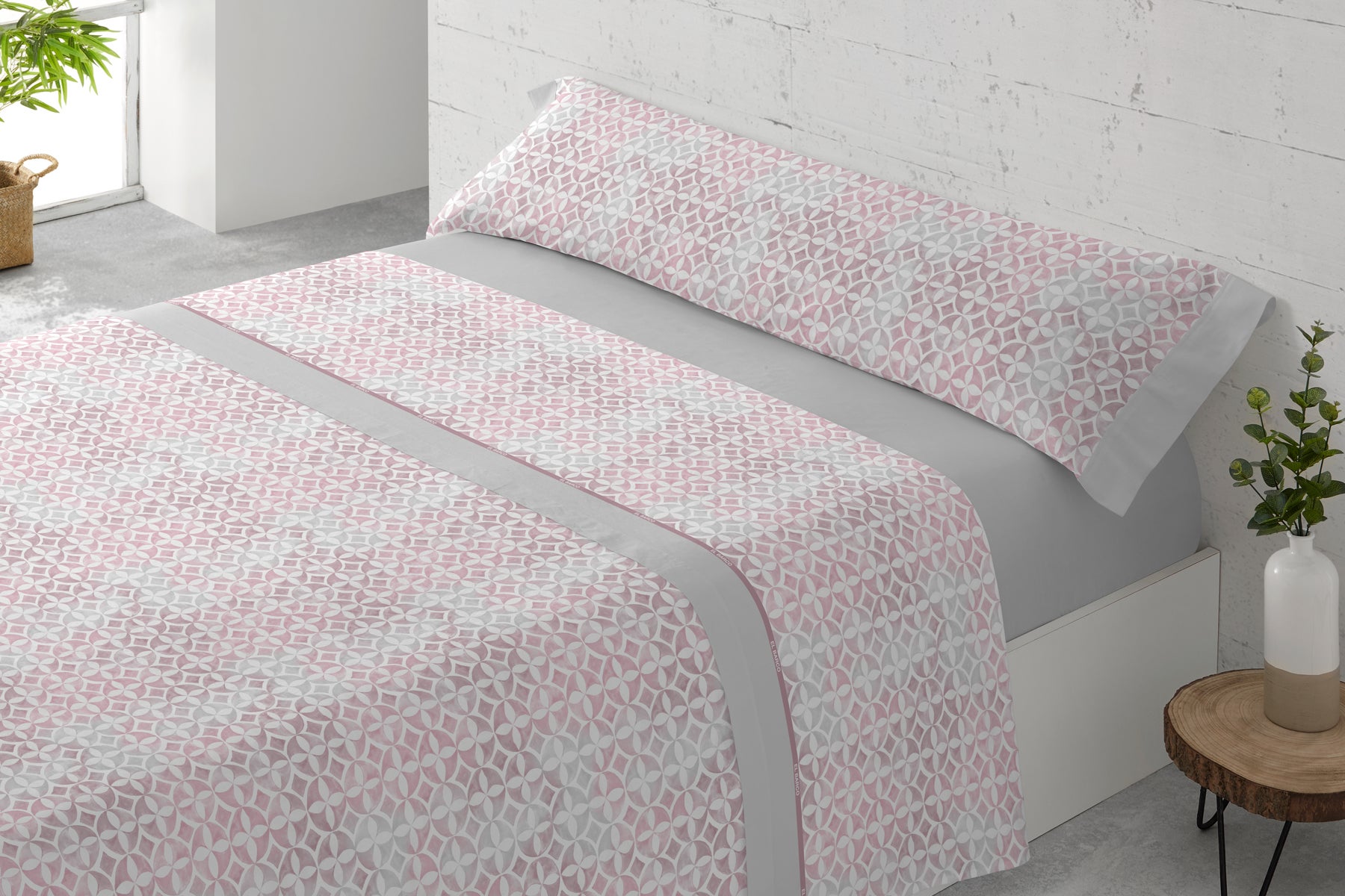 Juego Sábanas Tres Piezas Paduana Korba Cama 150 Gris | Leroy Merlin