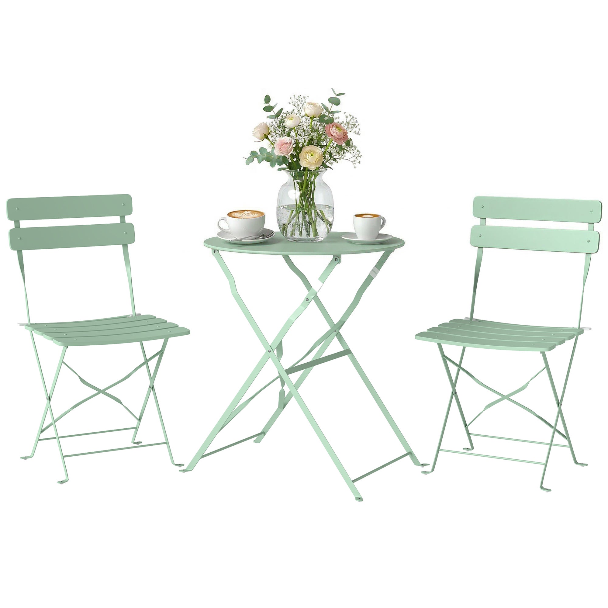 Ensemble Bistrot de Jardin 3 Pièces Table et 2 Chaises Pliantes à ...