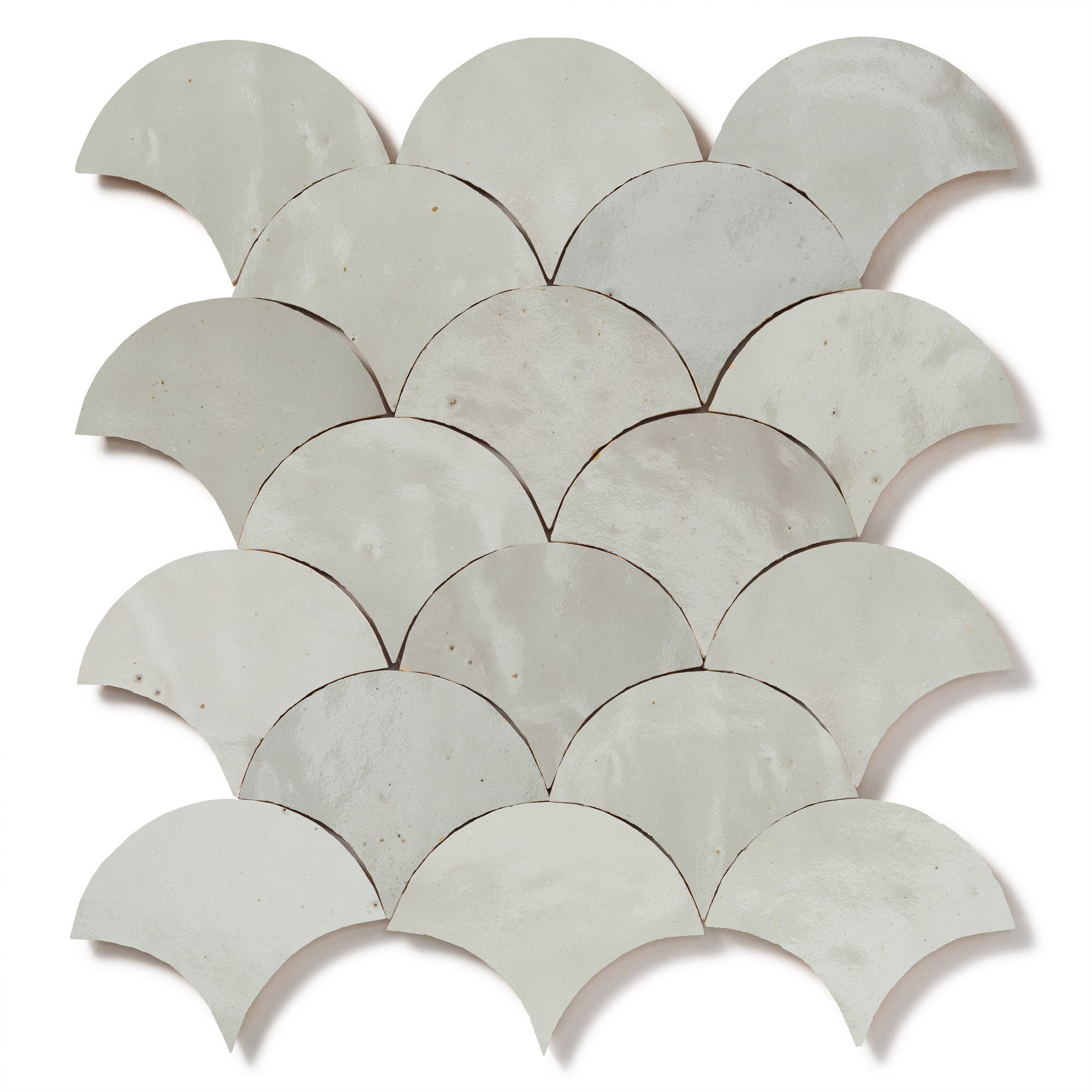 Zellige Marocain Artisanal Véritable - Gris Cielo Ecaille grand 10x12 ...