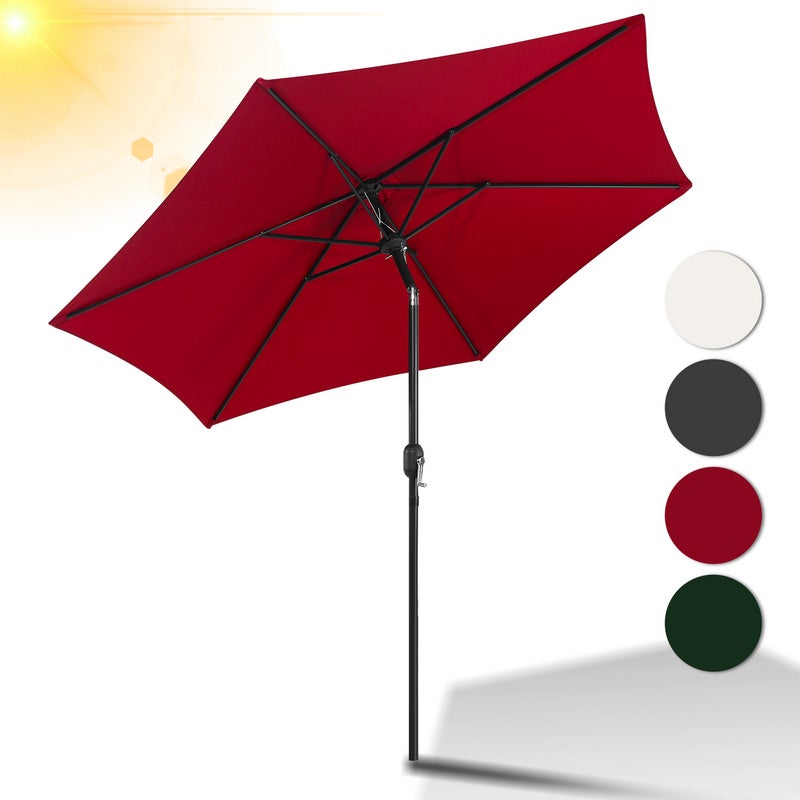 Parasol de Jardin Dia 270 CM Strucutre en Métal Robuste Anti-UV, Rouge ...