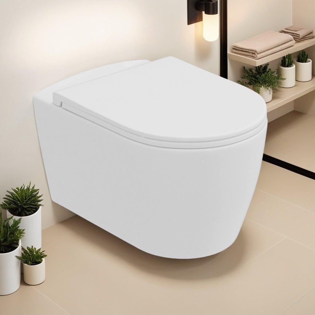 WC SUSPENDU V8 | TOILETTE EN CERAMIQUE | SORTIE AU SOL | BLANC BRILLANT ...