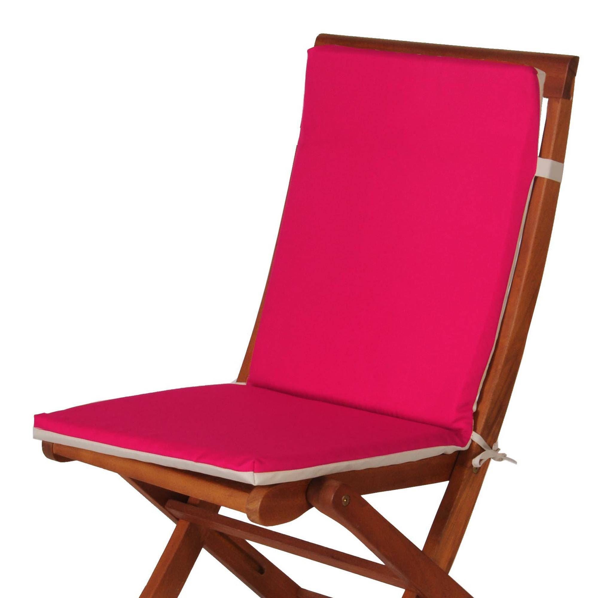 Galette OUTDOOR 40x90 rose framboise en polyester | Leroy Merlin