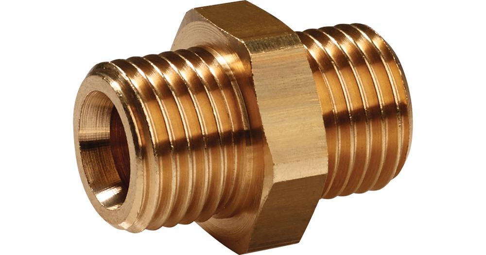 PROMAT Mamelon fileté double laiton filetage extérieur G 1/4 x G 3/8 | Leroy Merlin