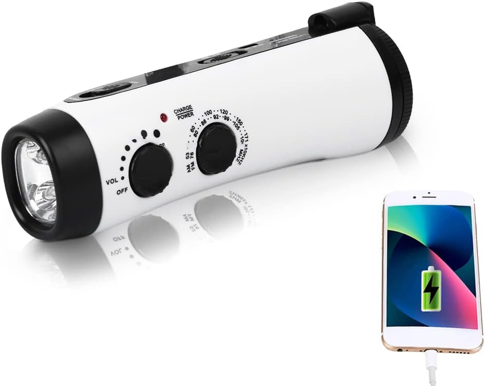 Linterna con generador - Linterna multifunción de manivela con cargador ...