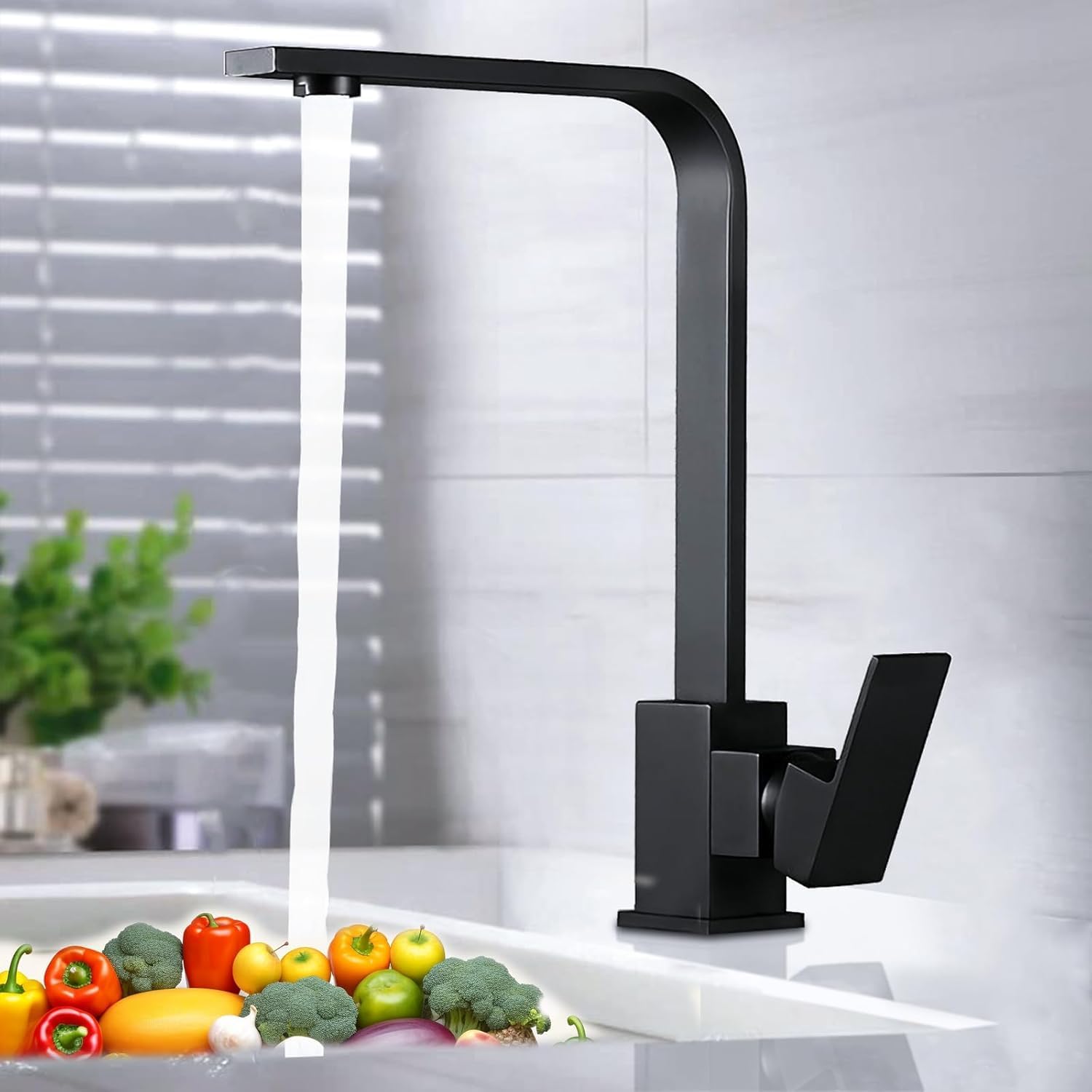 Grifo mezclador de cocina giratorio 360° para agua fría y caliente, de ...