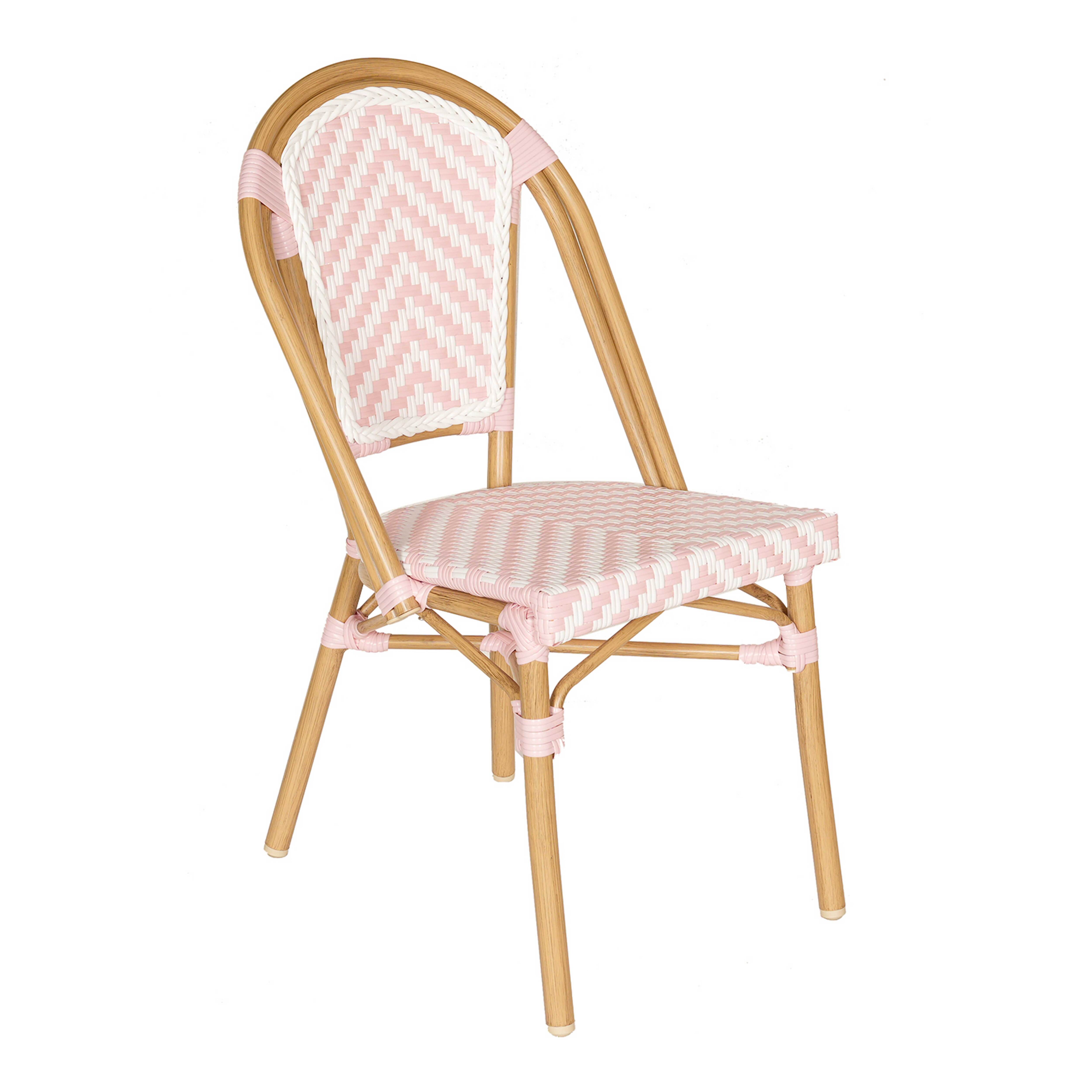 Chaise de terrasse en aluminium et rotin synthétique rose | Leroy Merlin