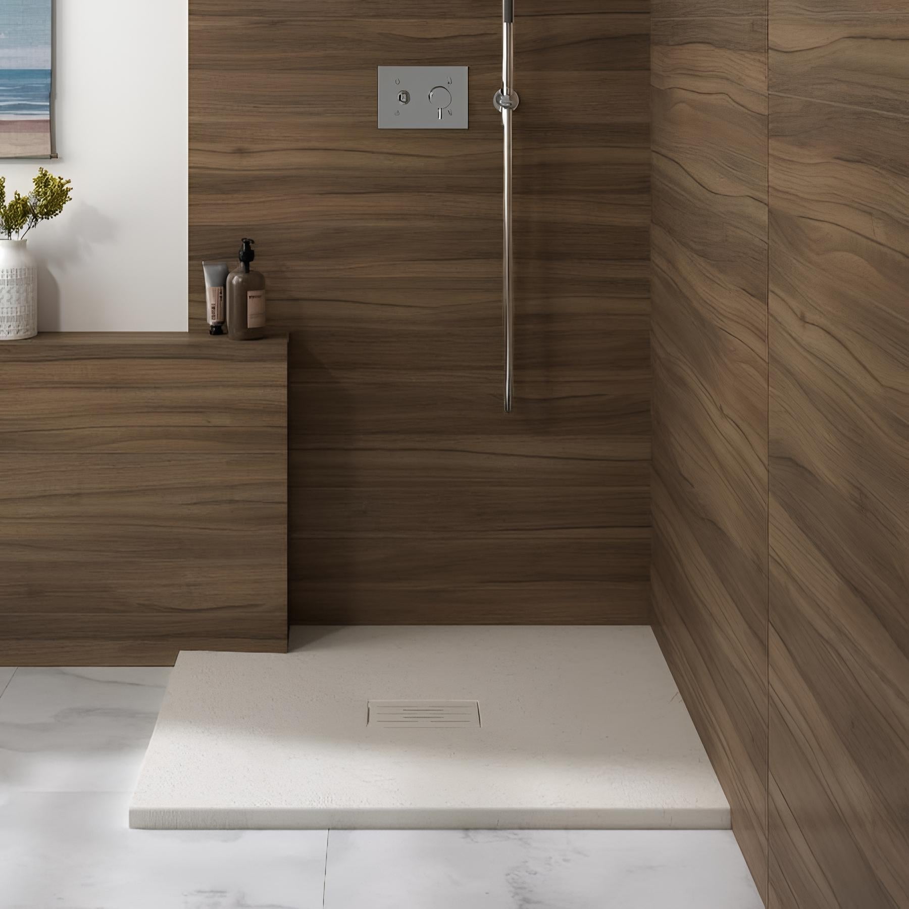 Receveur de douche Kinedo Kinerock Evo 80x80 sable, texture minérale ...