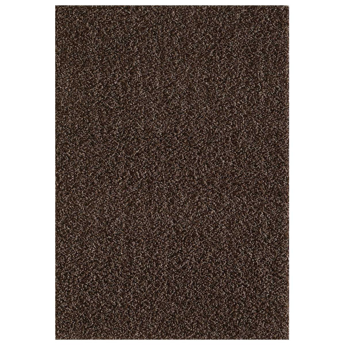 Alfombra Shaggy 60x110 rectangular tejida marrón liso SG LOCA | Leroy ...