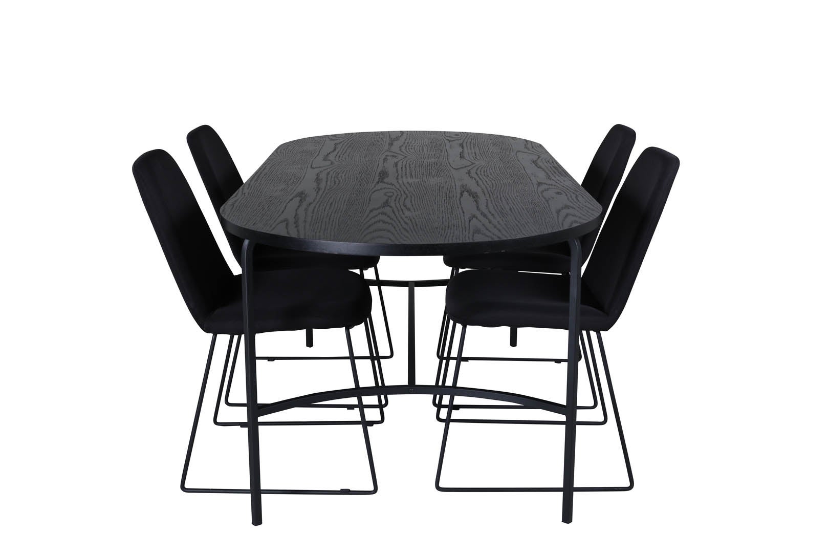Skate ensemble table, table noir et 4 Muce chaises noir. | Leroy Merlin