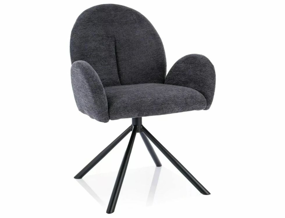 Krzesło tapicerowane PLANET RAVEN ciemnoszare obracane - Leroy Merlin