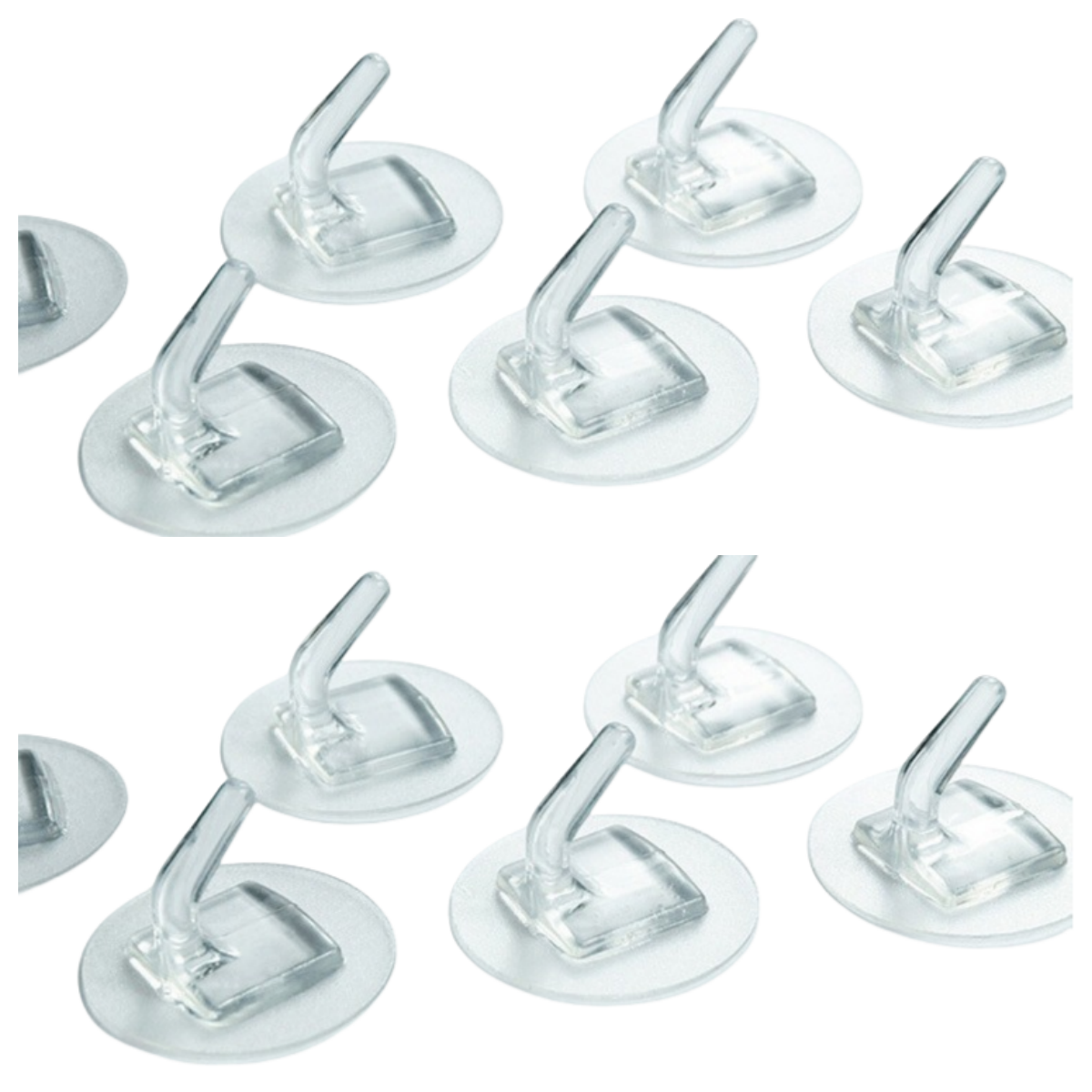 Pack de 10 crochets adhésifs transparents, crochets muraux | Leroy Merlin
