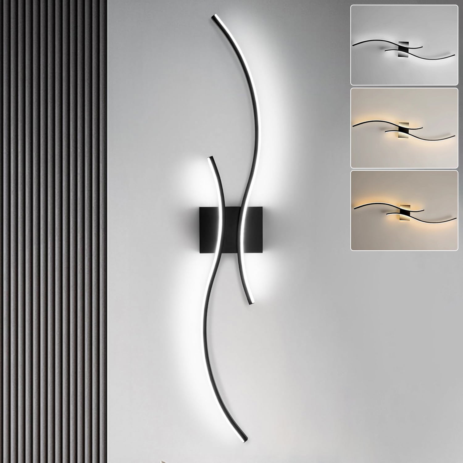 Aplique LED de pared de 60 cm x 15 cm, moderno aplique de arco, lámpara ...