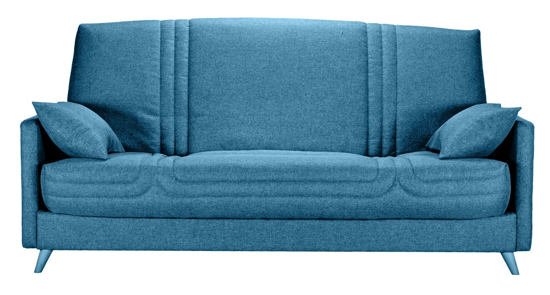 Banquette clic clac tissu 130x190 matelas Bultex 14cm avec rangement Balia-Couleur Bleu canard ...