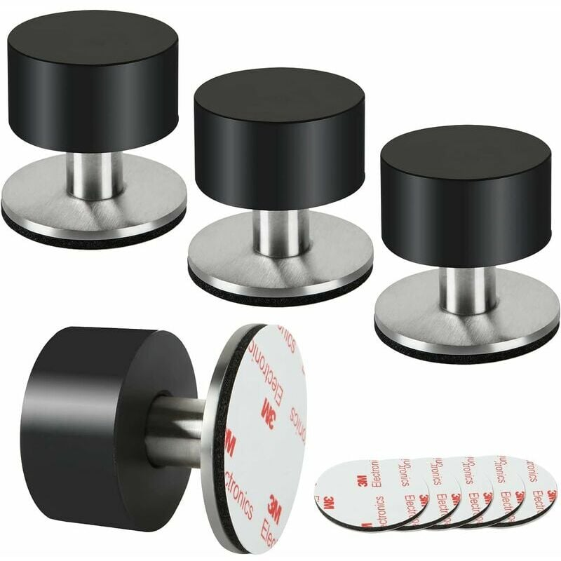 Lot de 4 butées de porte en caoutchouc, base autocollante 3M, fixation ...