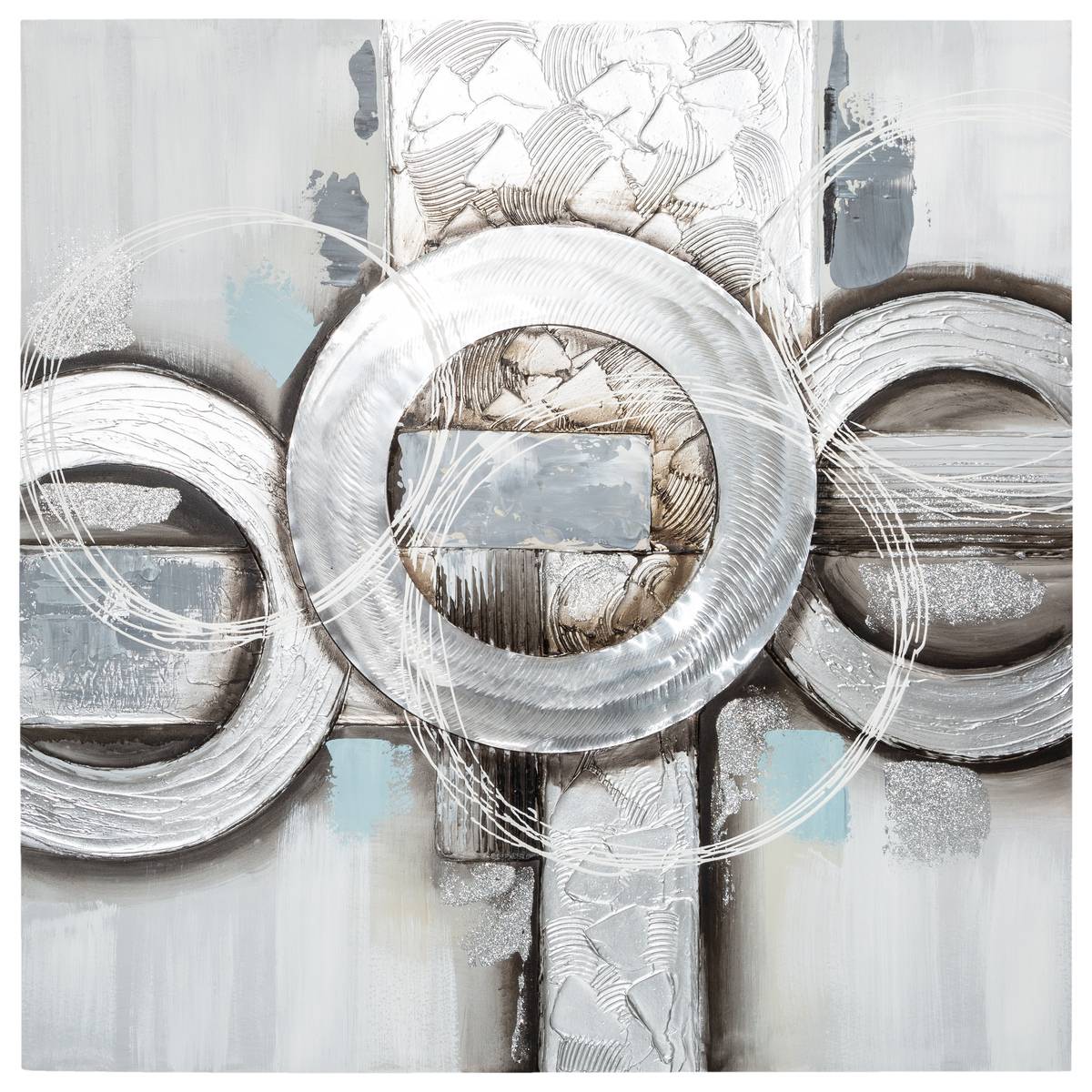 Toile Peinte "abstrait" 78x78cm Blanc - Atmosphera Créateur d'intérieur ...