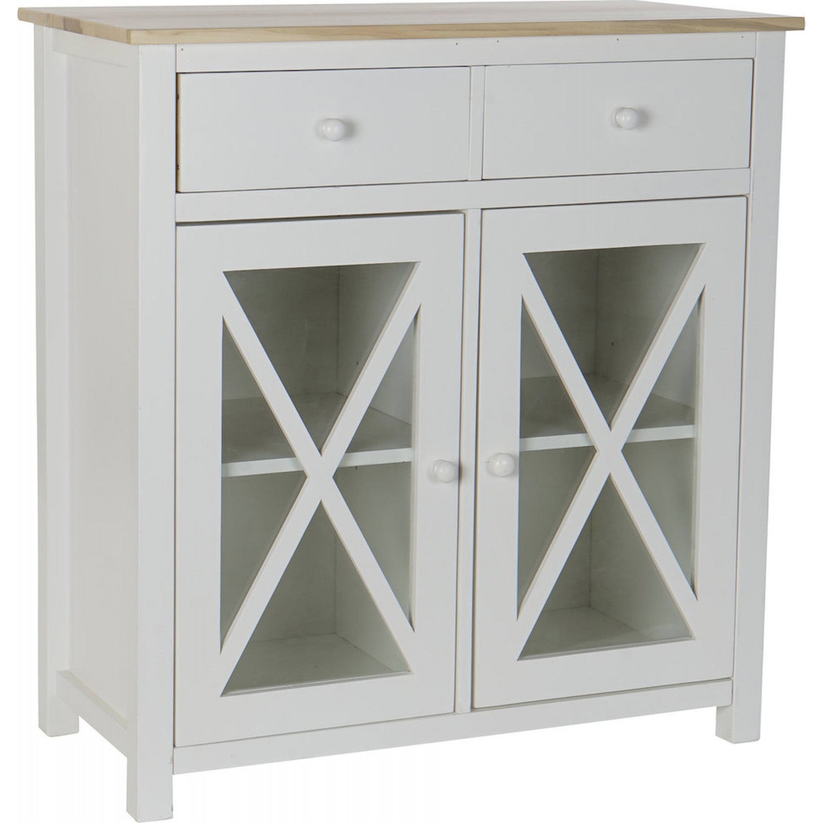 Commode élégante blanche en verre et peuplier pour rangement chic 80 x ...